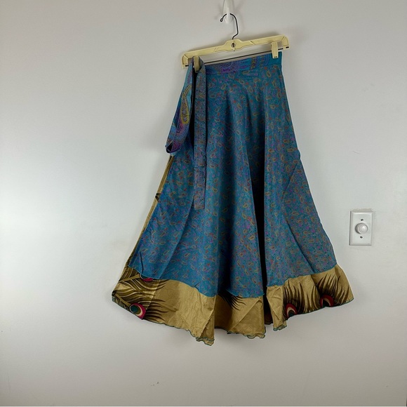 Skirts | Reversible Upcycled Magic Sari Wrap Maxi Skirts Bin183 | Poshmark